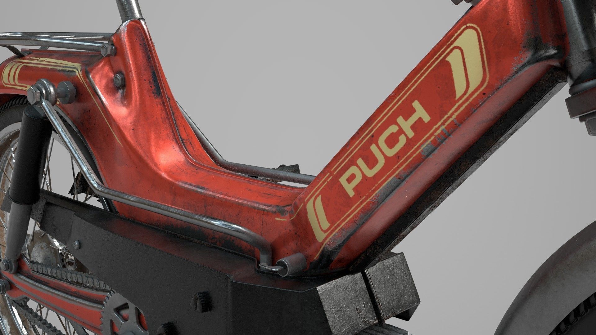 Puch Maxi Moped Dirty 3D model | CGTrader
