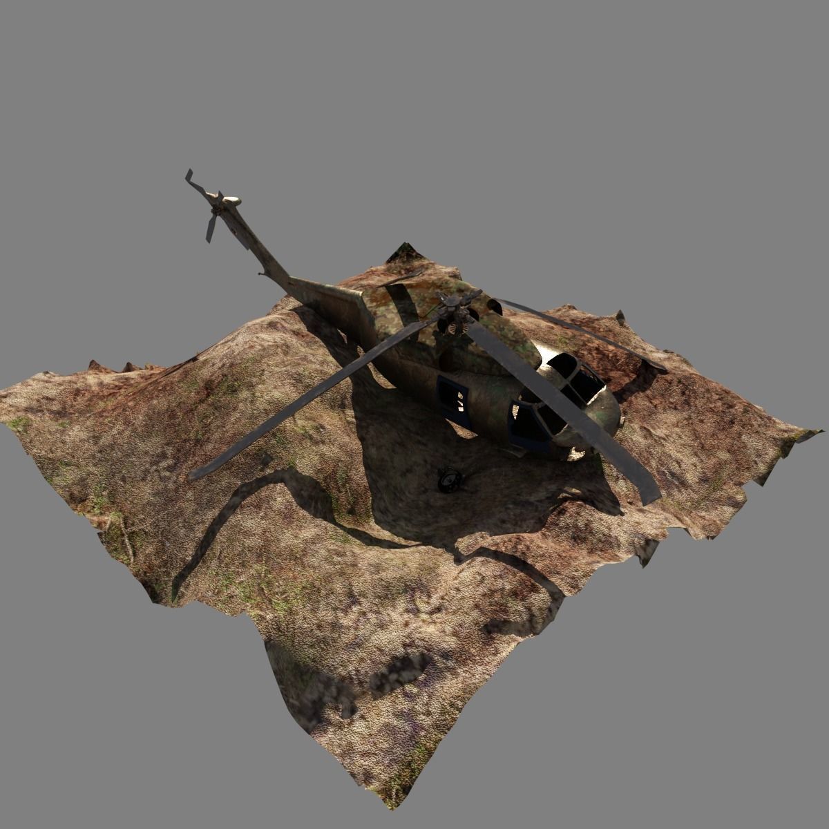 3D model Crashed Helicopter VR / AR / low-poly | CGTrader