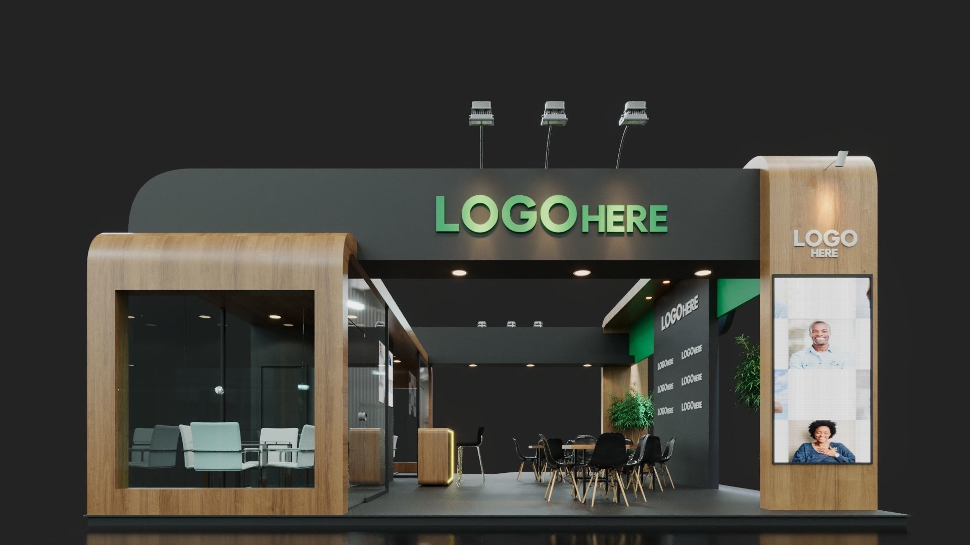 Exhibition Stand - 8m x 9m 3D model 3D model | CGTrader