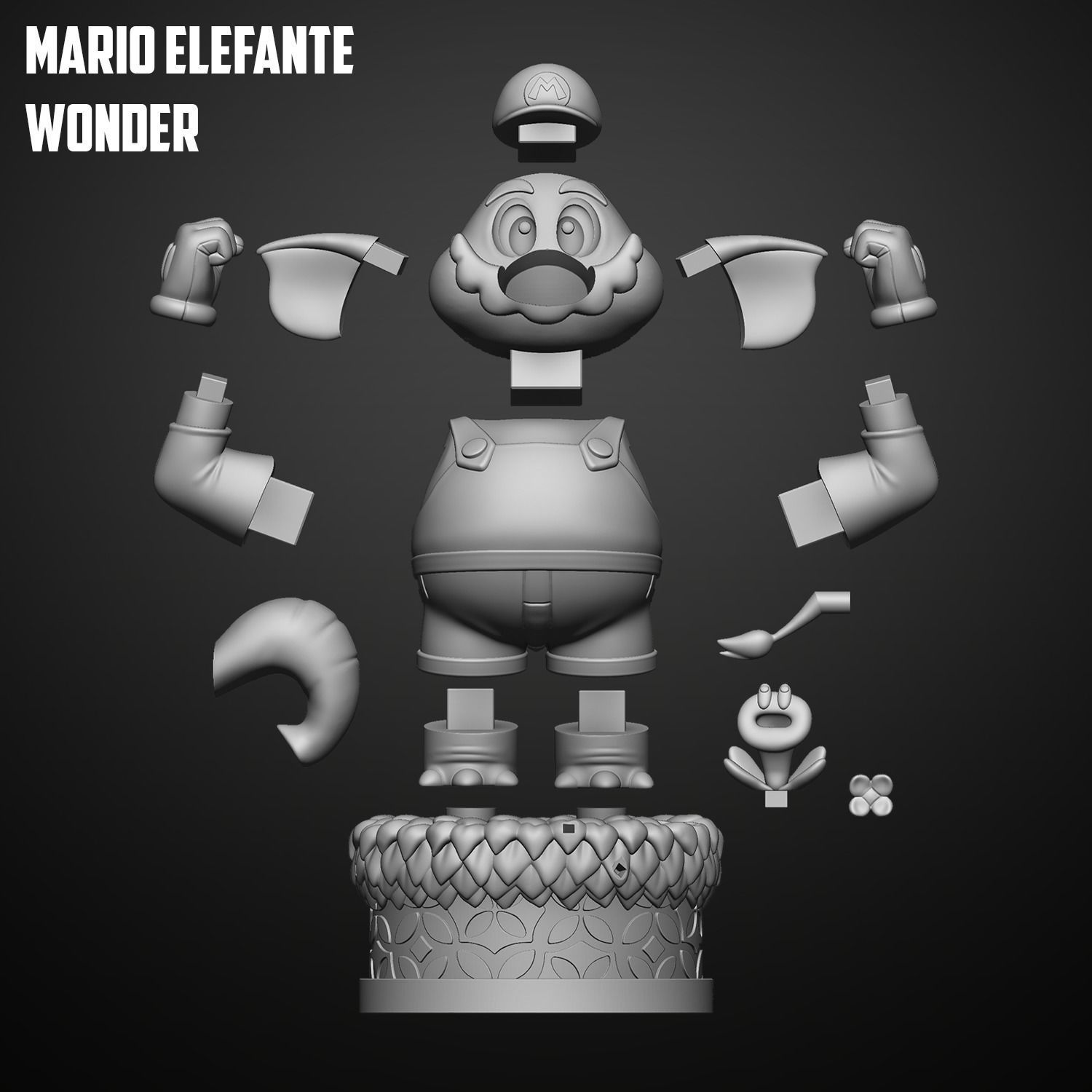 Mario Elefante - Super Mario Bros Wonder 3D model 3D printable | CGTrader
