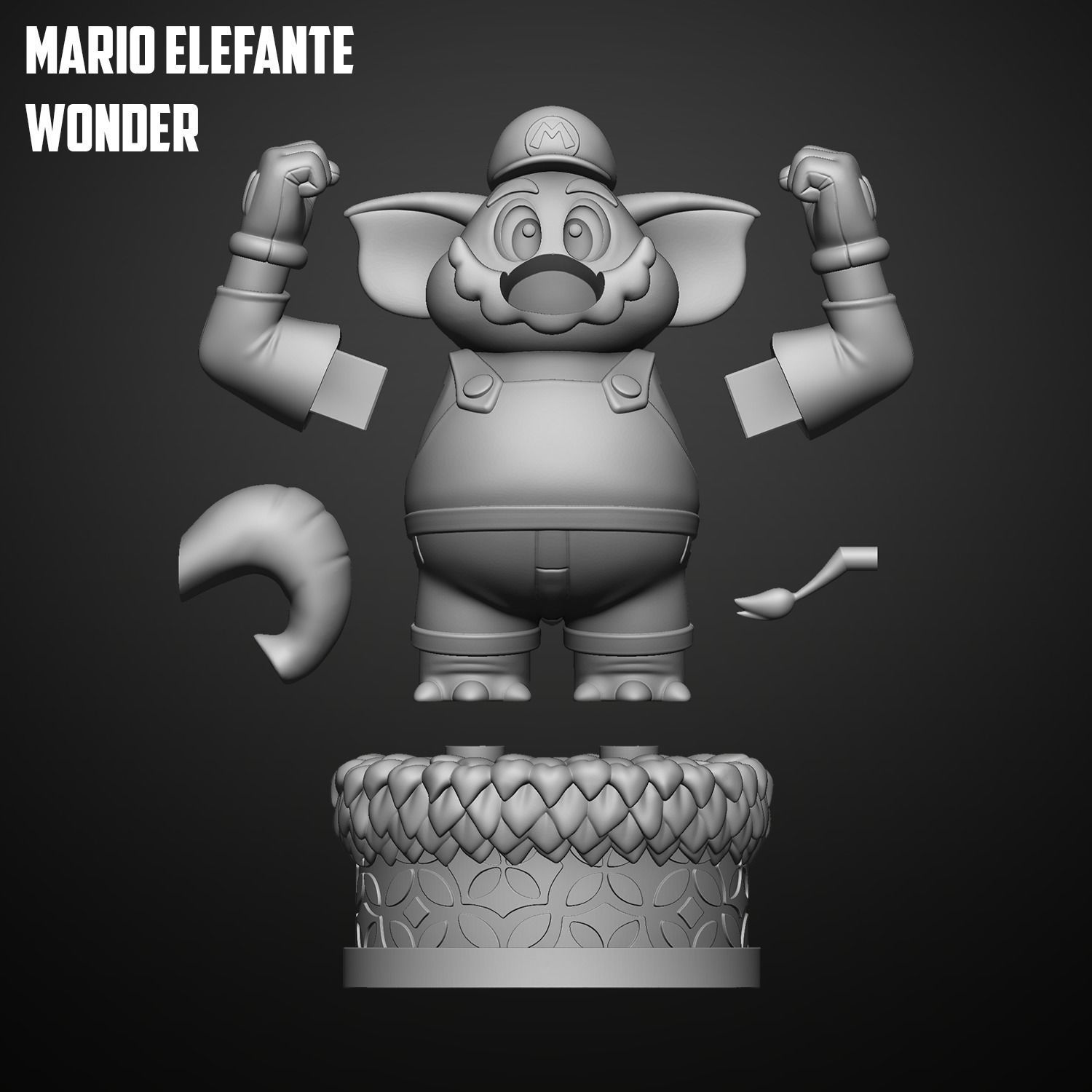 Mario Elefante - Super Mario Bros Wonder 3D model 3D printable | CGTrader