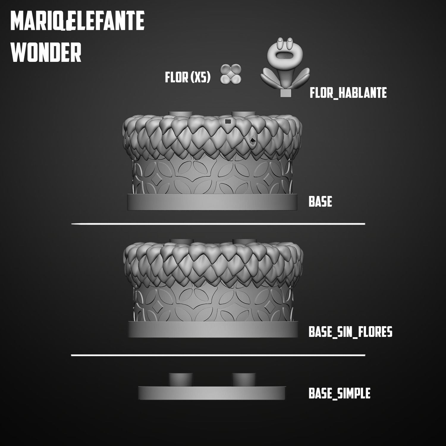 Mario Elefante - Super Mario Bros Wonder 3D model 3D printable | CGTrader