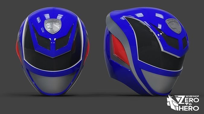 Power Ranger SPD Blue Helmet 3D model 3D printable | CGTrader