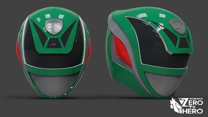 Power Ranger SPD Green Helmet 3D model 3D printable | CGTrader