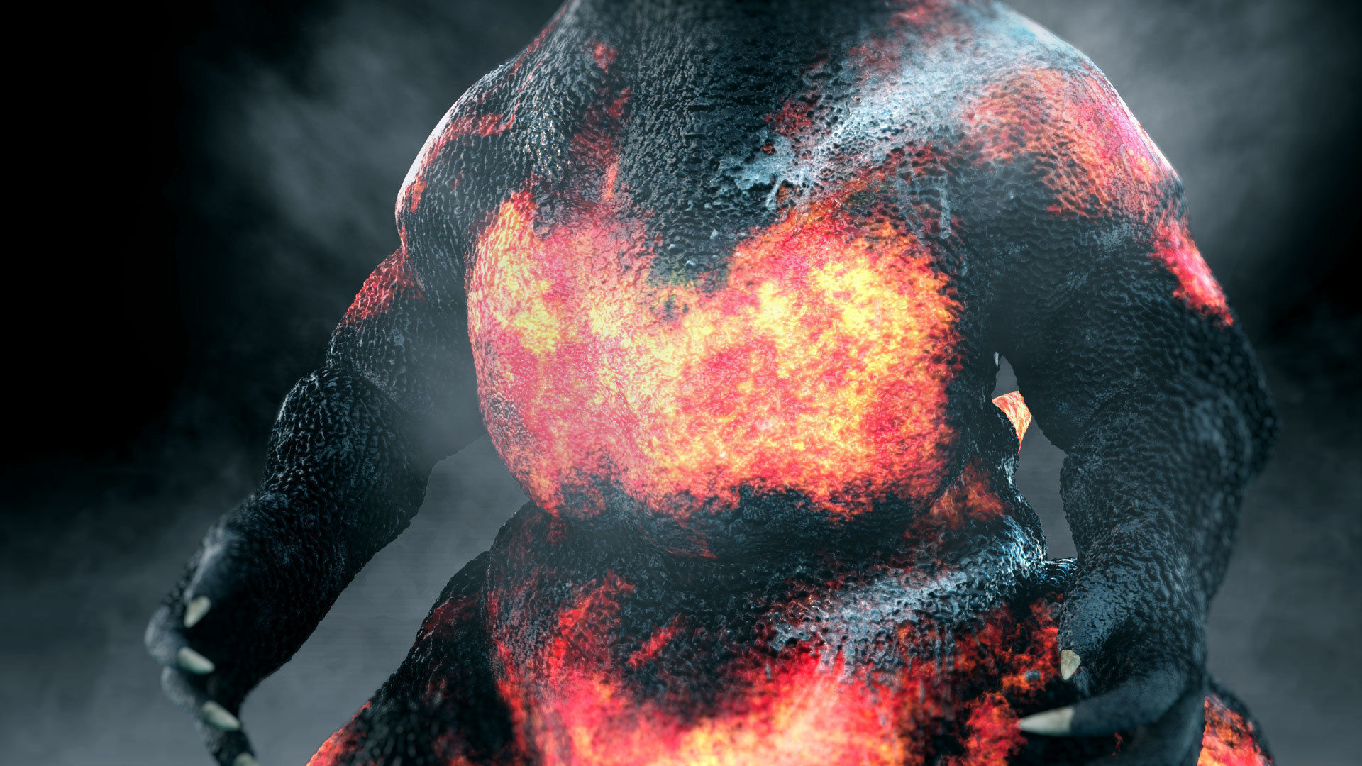 Burning Godzilla 3D model animated rigged | CGTrader