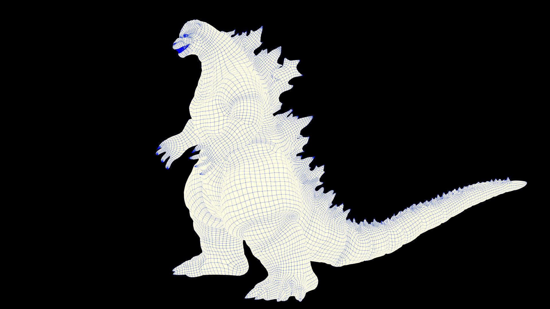 Burning Godzilla 3D model animated rigged | CGTrader