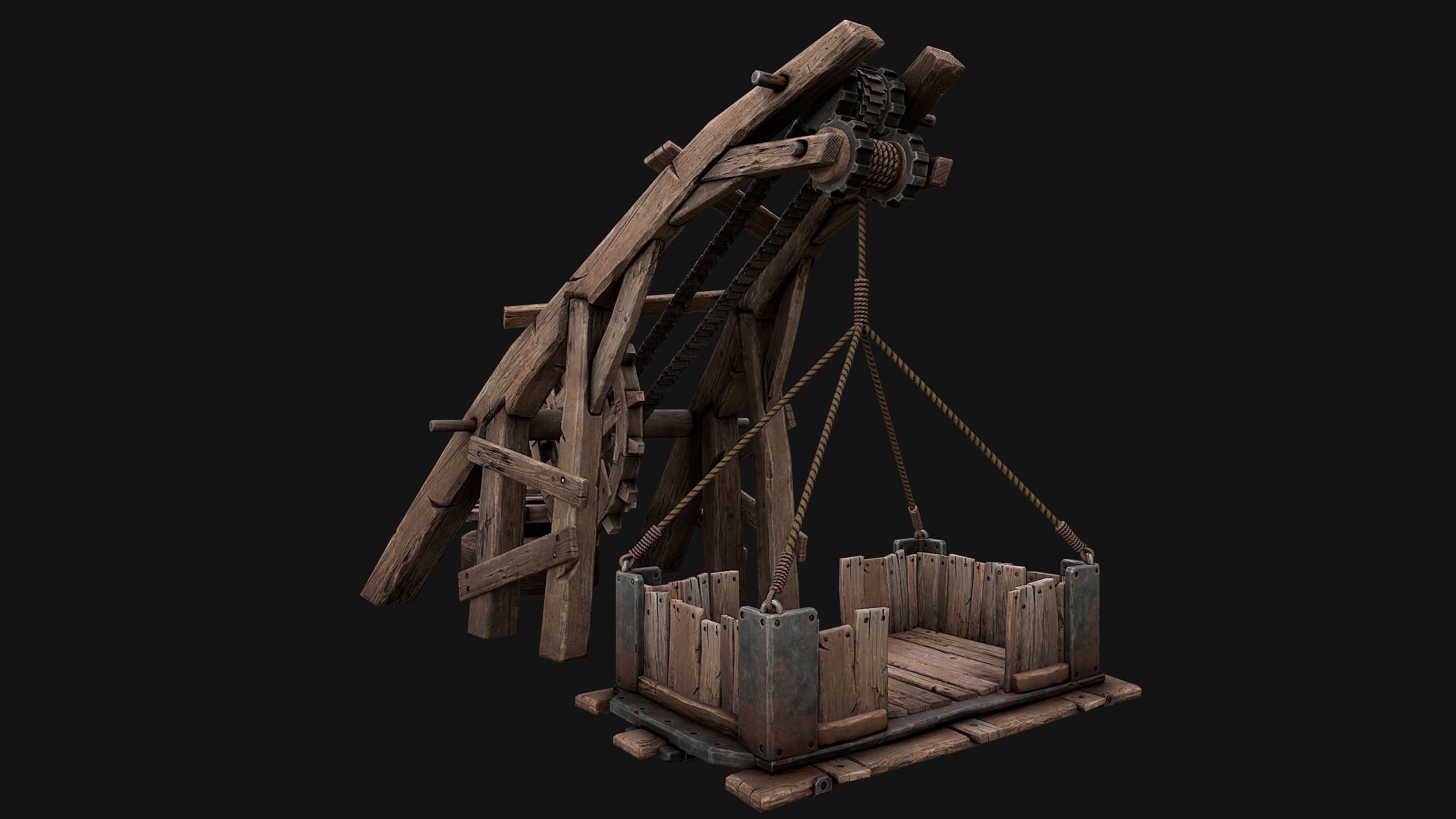 3D model Medieval Lift Elevator VR / AR / low-poly | CGTrader