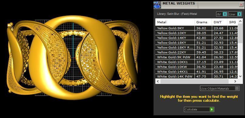 Direct casting mina gold bracelet and ring 3D model animated | CGTrader