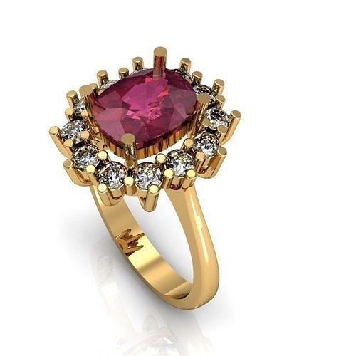 ruby daimond ring 3D model 3D printable | CGTrader