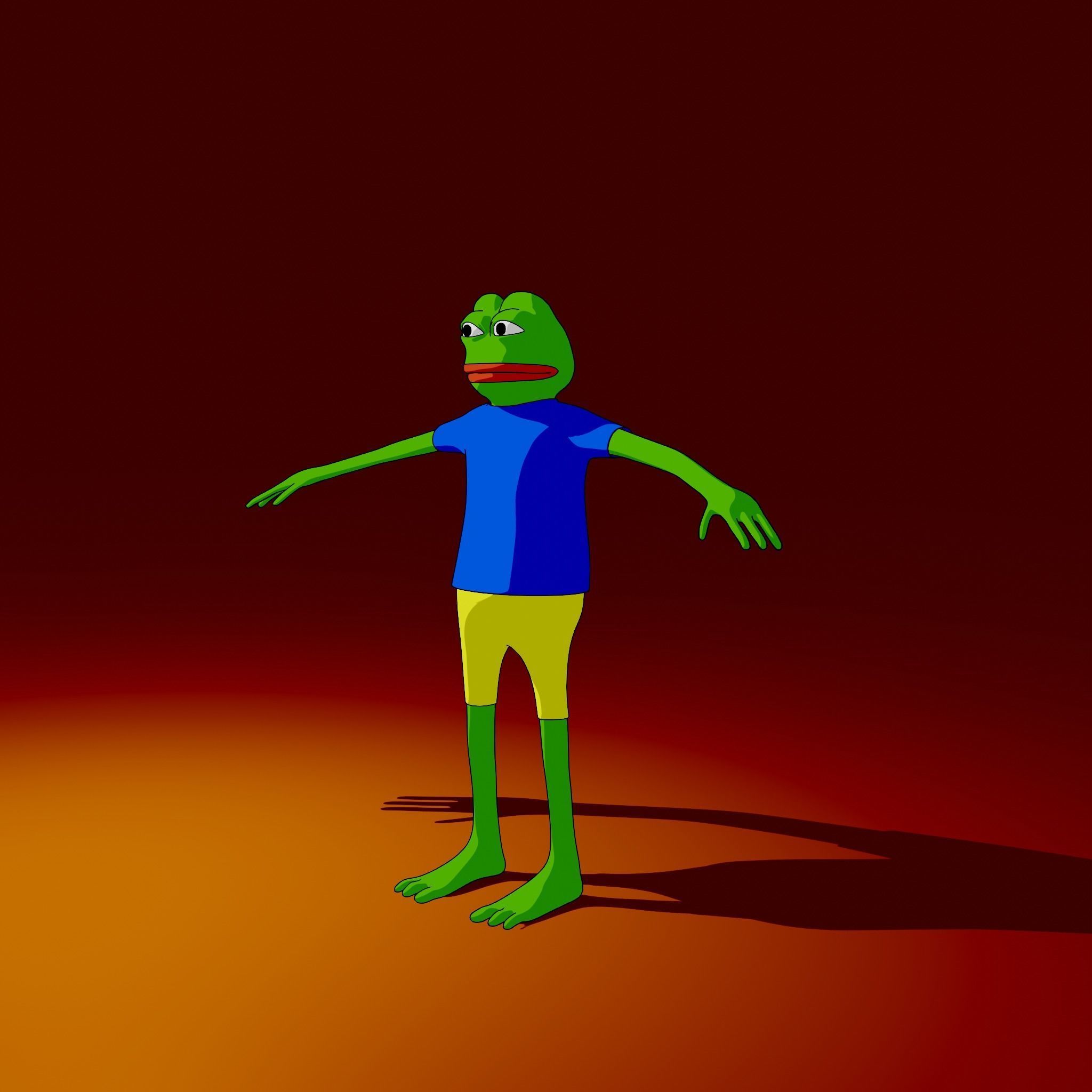 3D model Pepe the Frog LineArt Generator Scene 3D Rigged Character VR ...