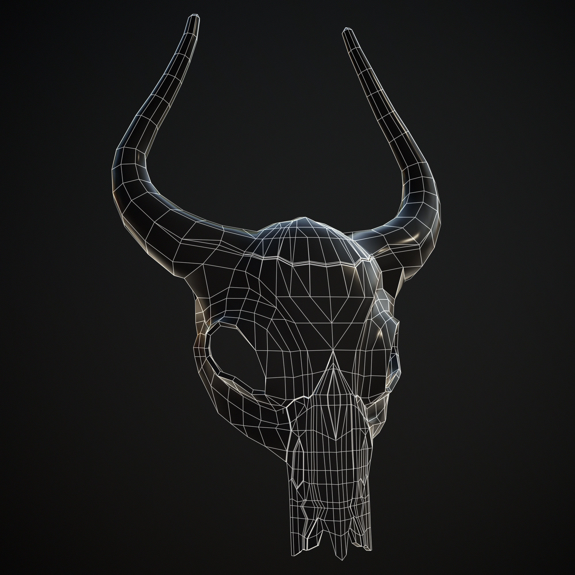 3D model Horned bone mask VR / AR / low-poly | CGTrader