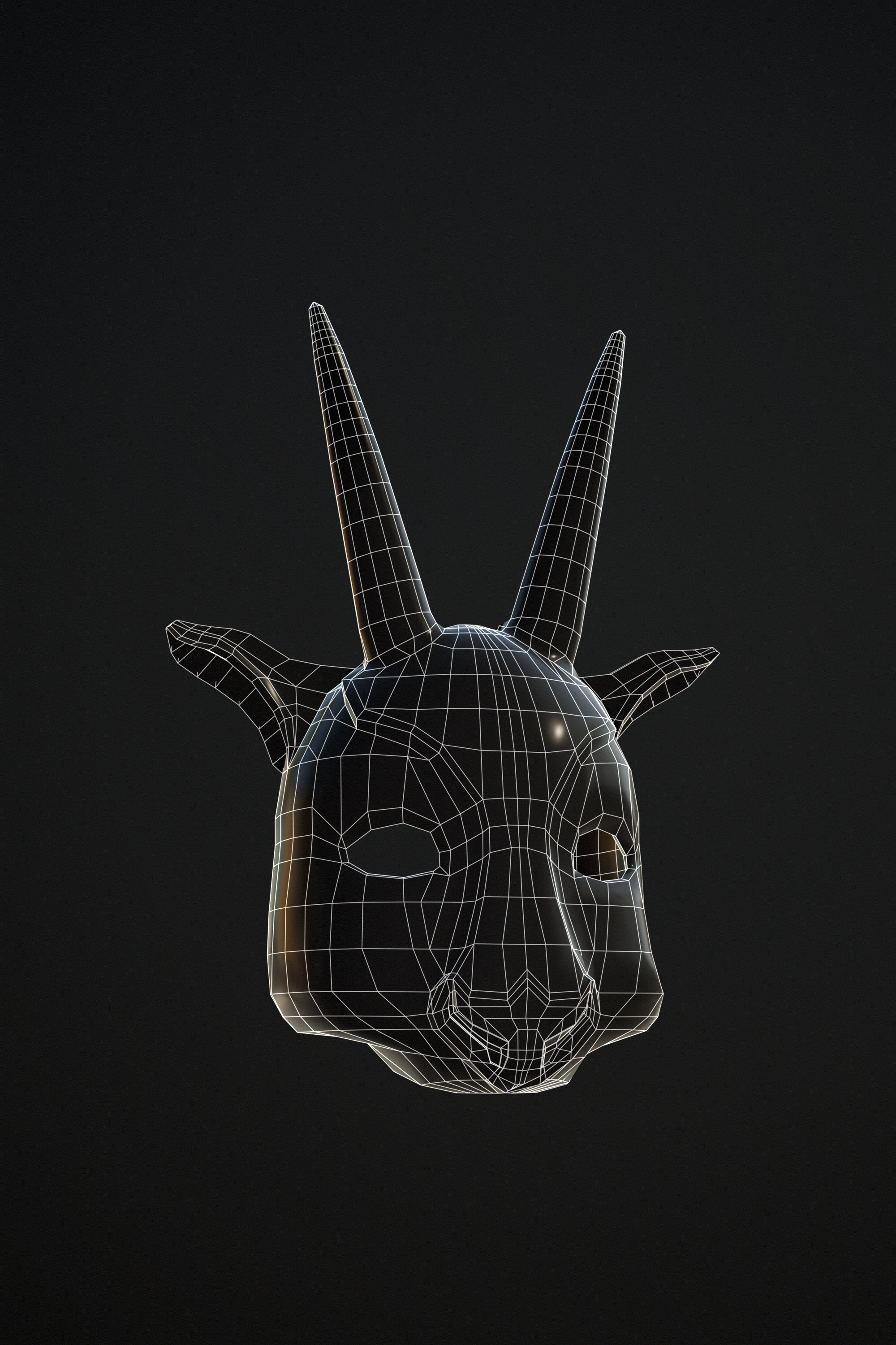 3D model Horned bone mask VR / AR / low-poly | CGTrader