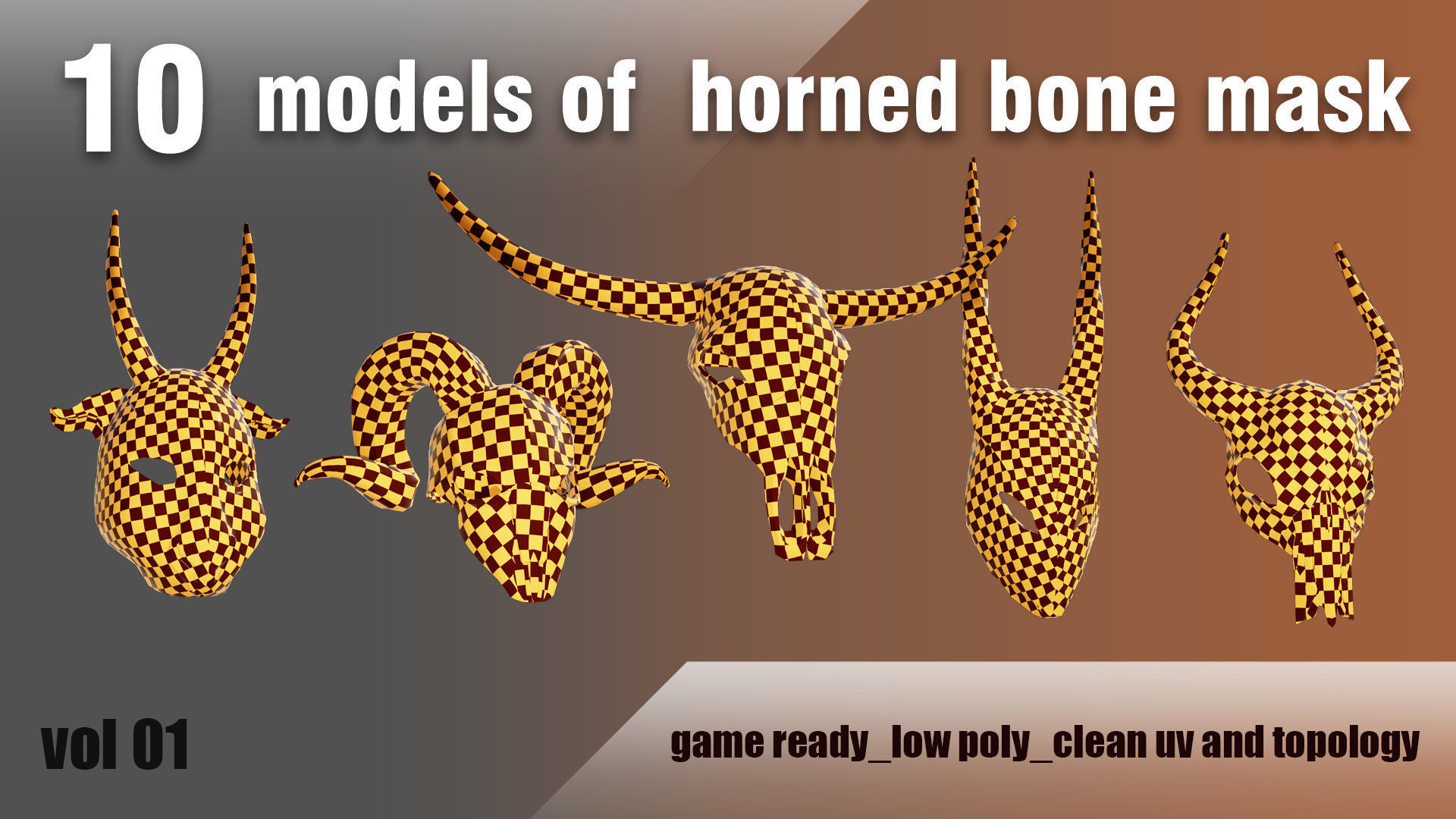 3D model Horned bone mask VR / AR / low-poly | CGTrader