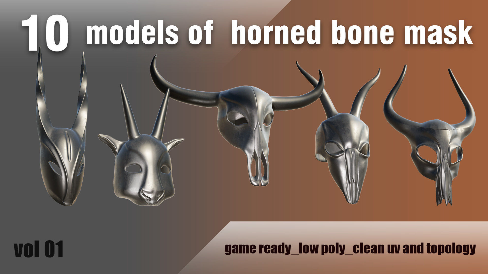 3D model Horned bone mask VR / AR / low-poly | CGTrader