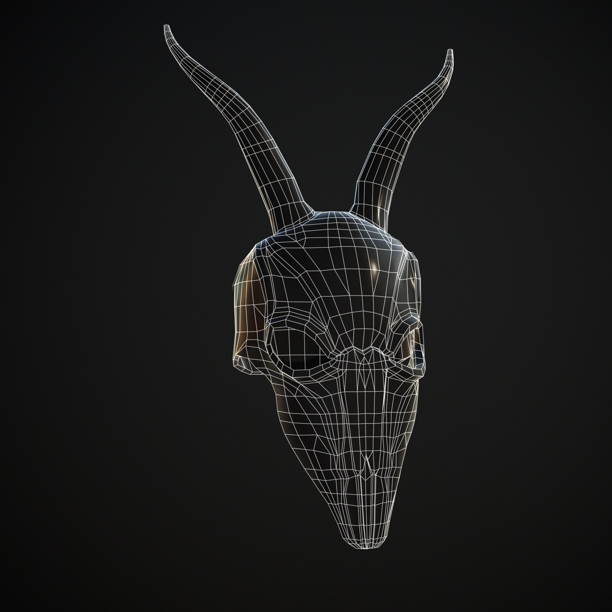 3D model Horned bone mask VR / AR / low-poly | CGTrader