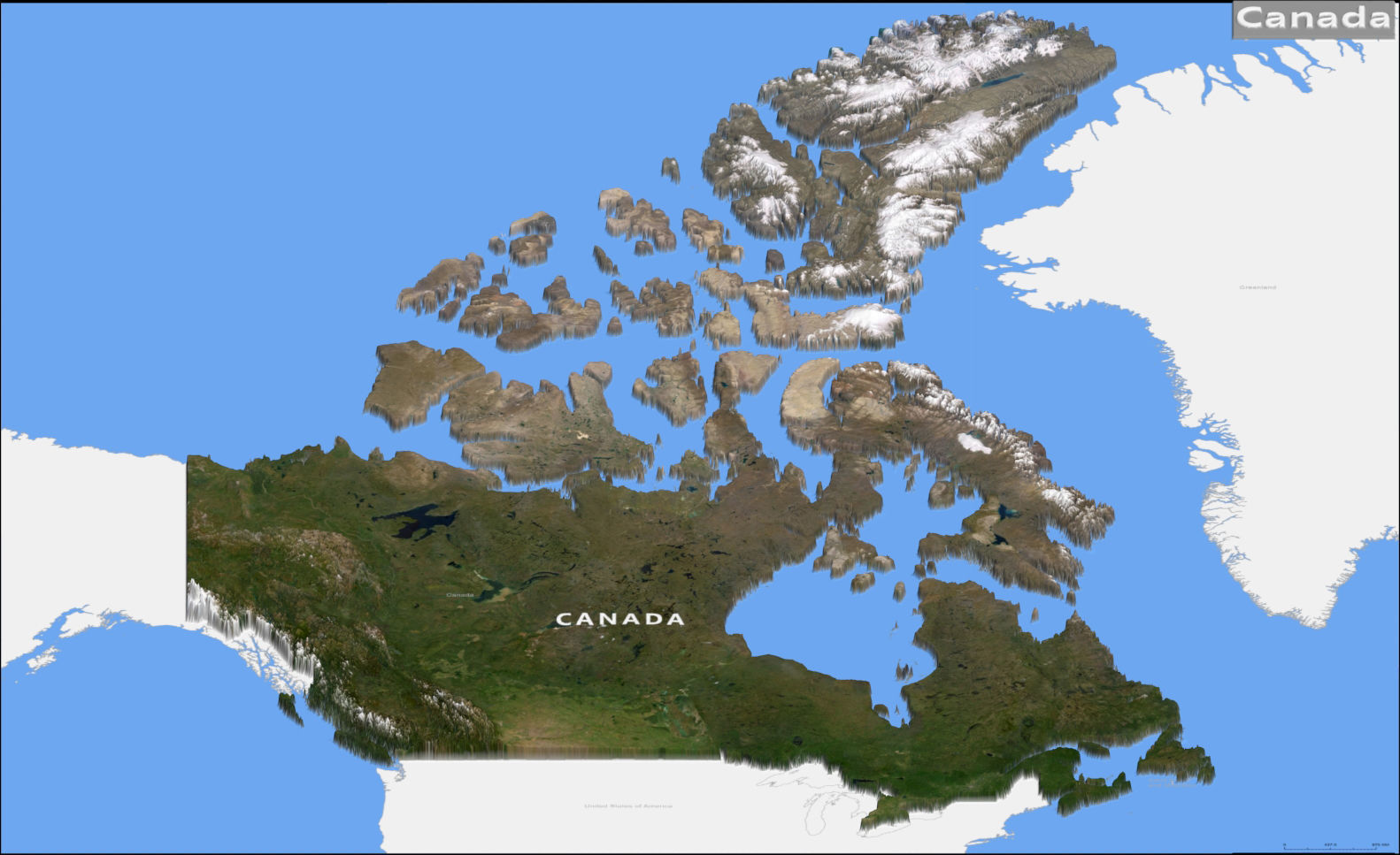 Canada Terrain Topography Elevation DEM Geography Landscape 3D model ...