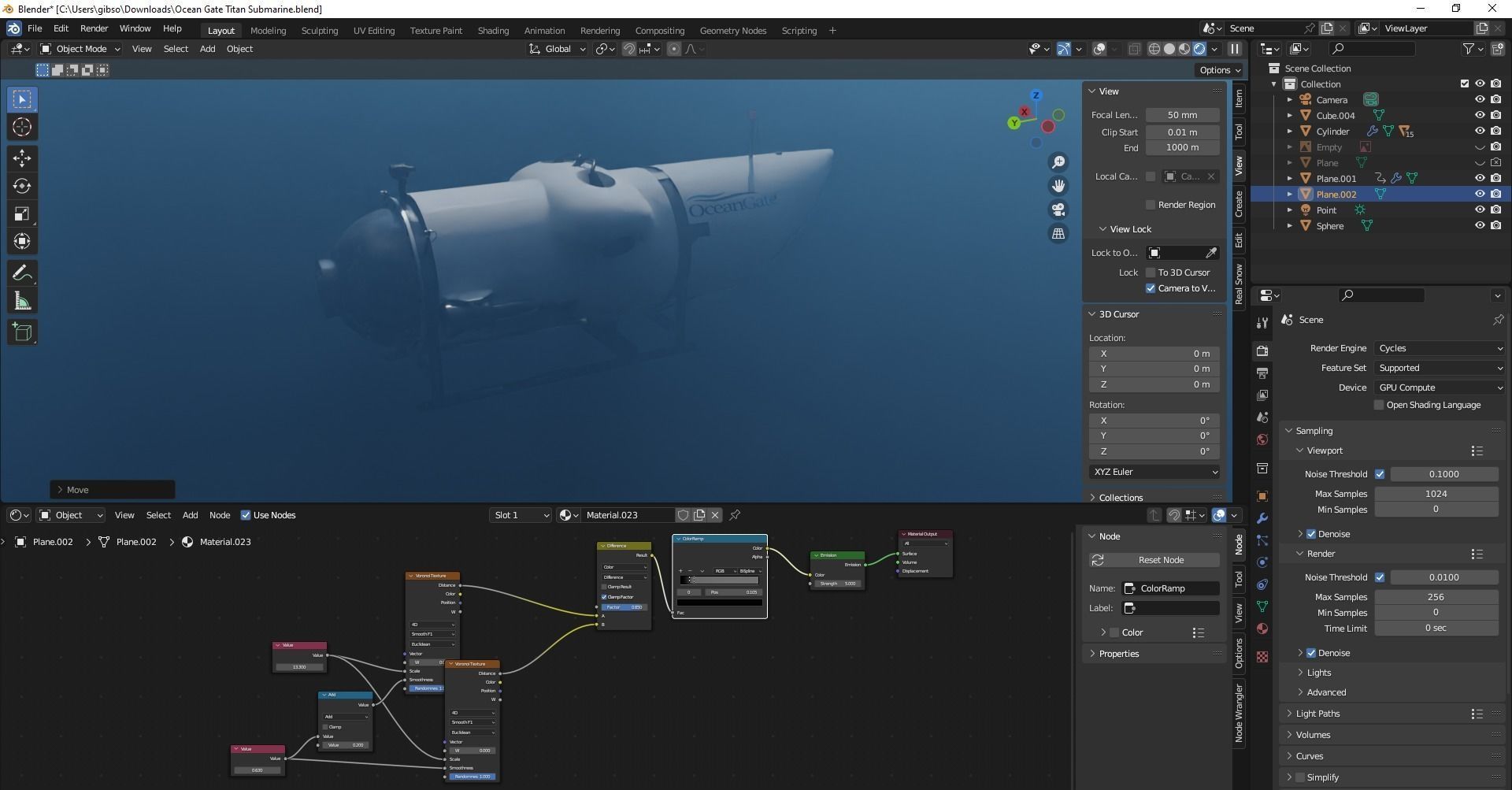 3D model Ocean Gate Titan submarine VR / AR / low-poly | CGTrader