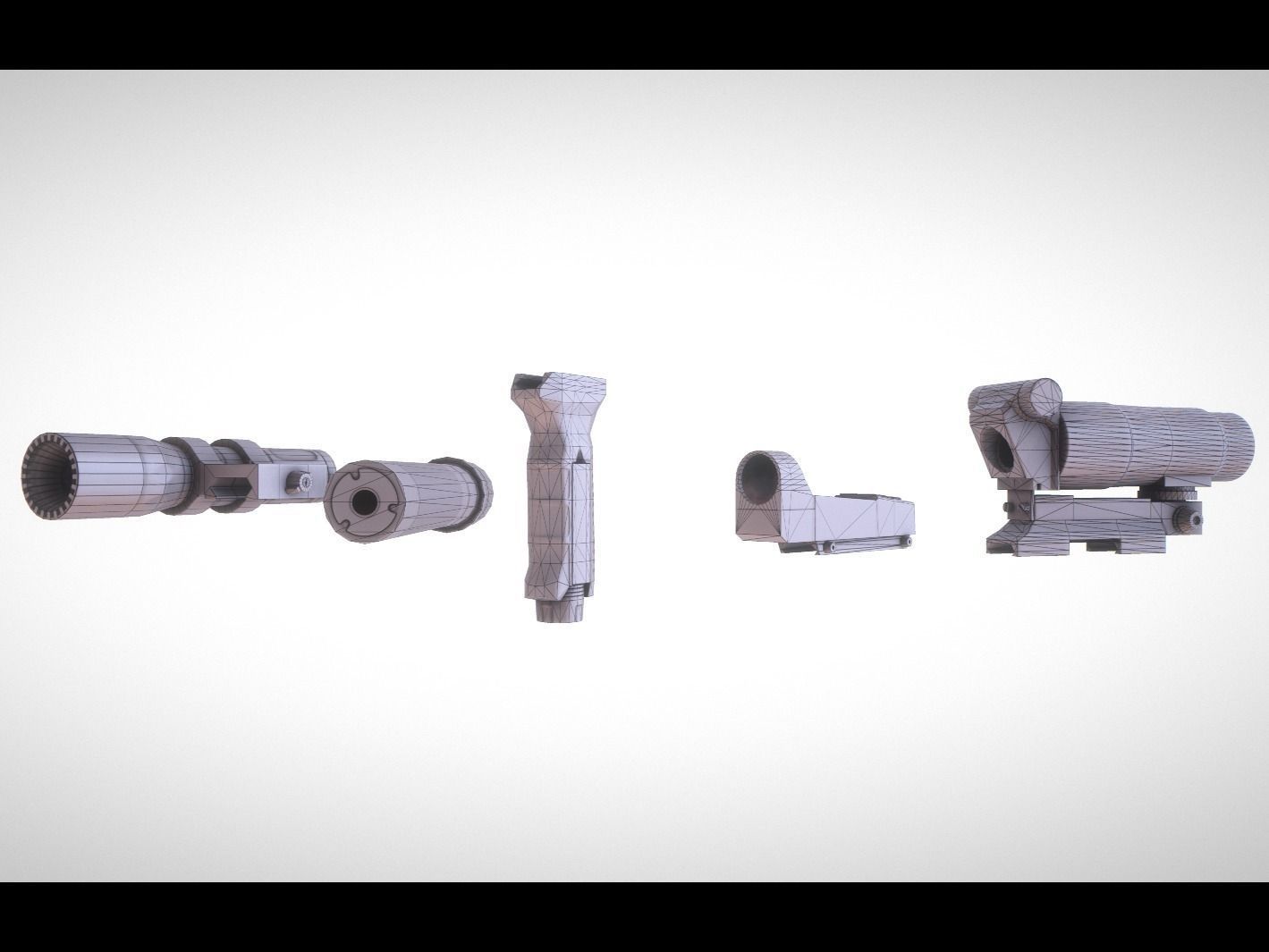 3D model Weapon Attachments and AK12 VR / AR / low-poly | CGTrader