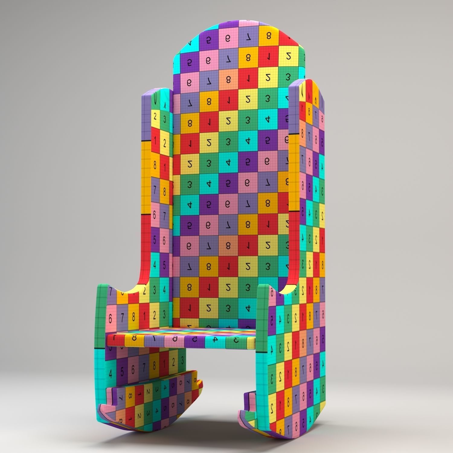 Rock wood chair 3D model rigged | CGTrader