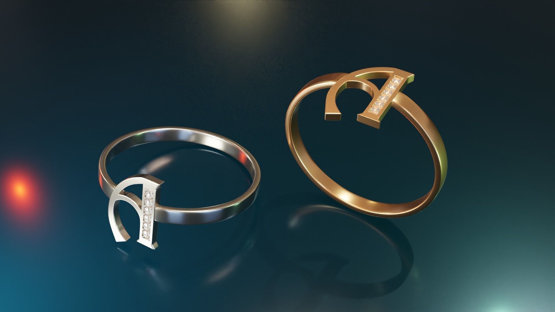 Stylish Letter A ring 3D model 3D printable | CGTrader