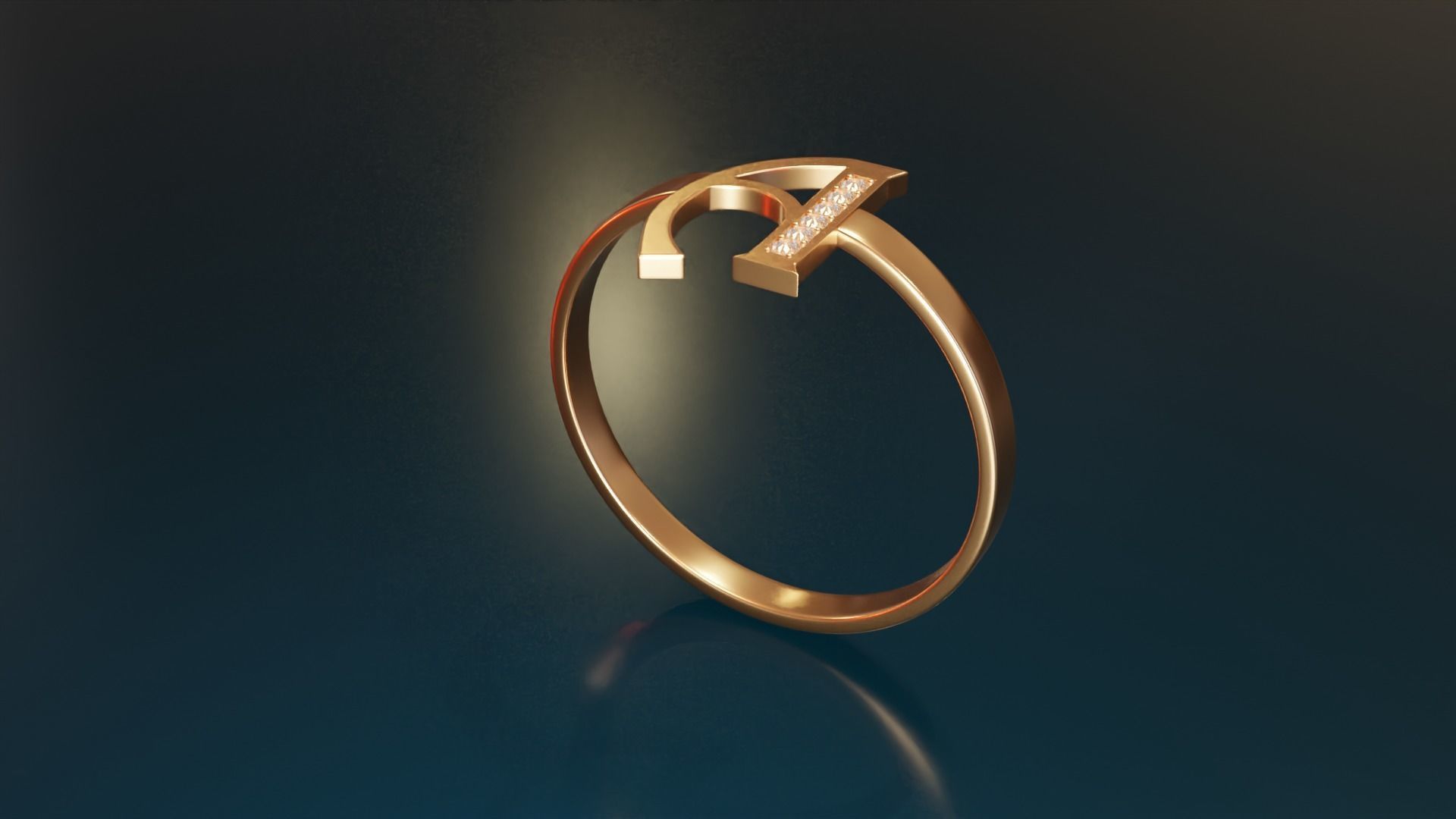 Stylish Letter A ring 3D model 3D printable | CGTrader