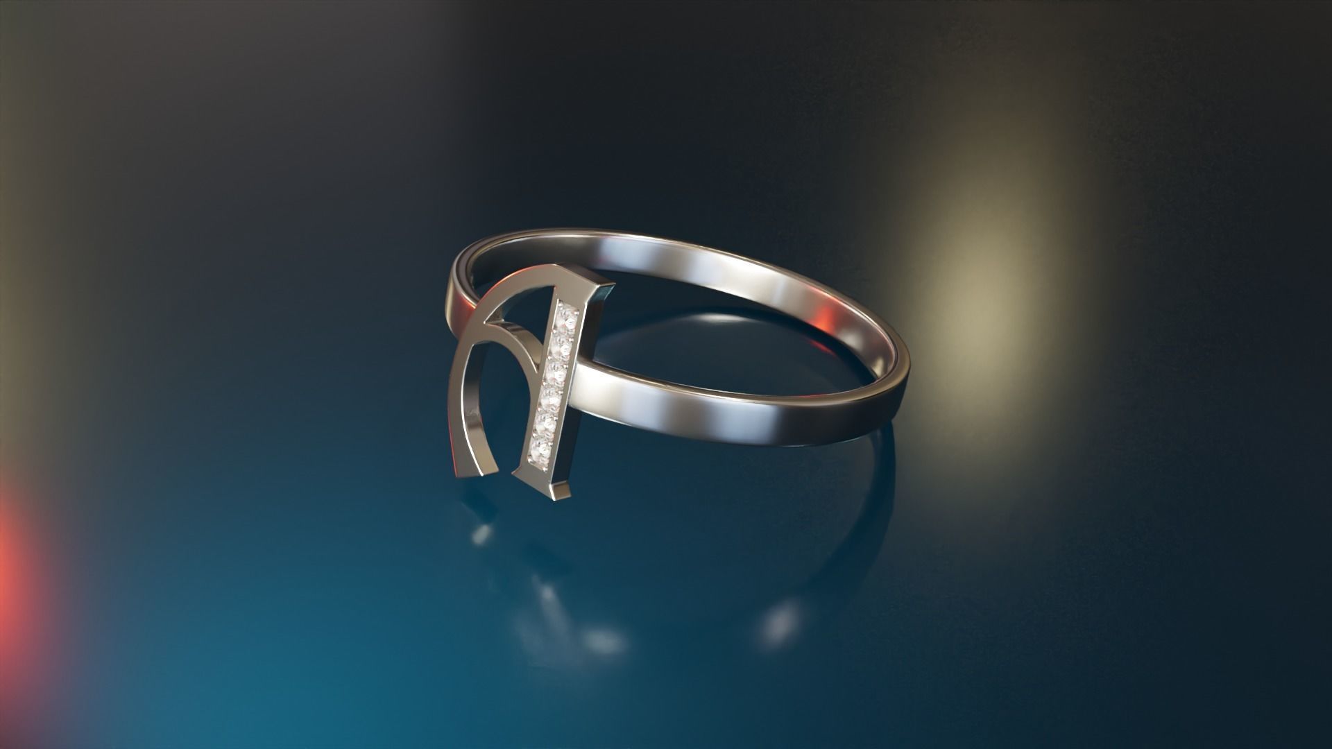 Stylish Letter A ring 3D model 3D printable | CGTrader