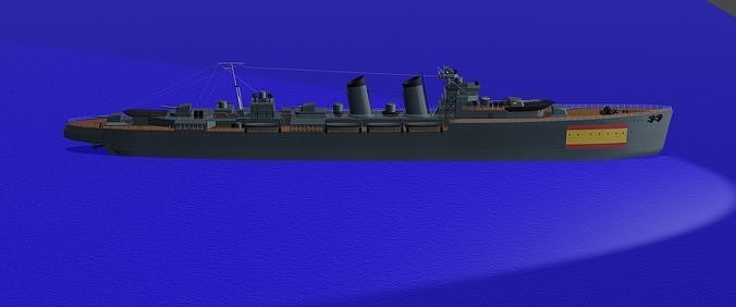 Almirante Cervera-class cruiser 3D model 3D model rigged | CGTrader