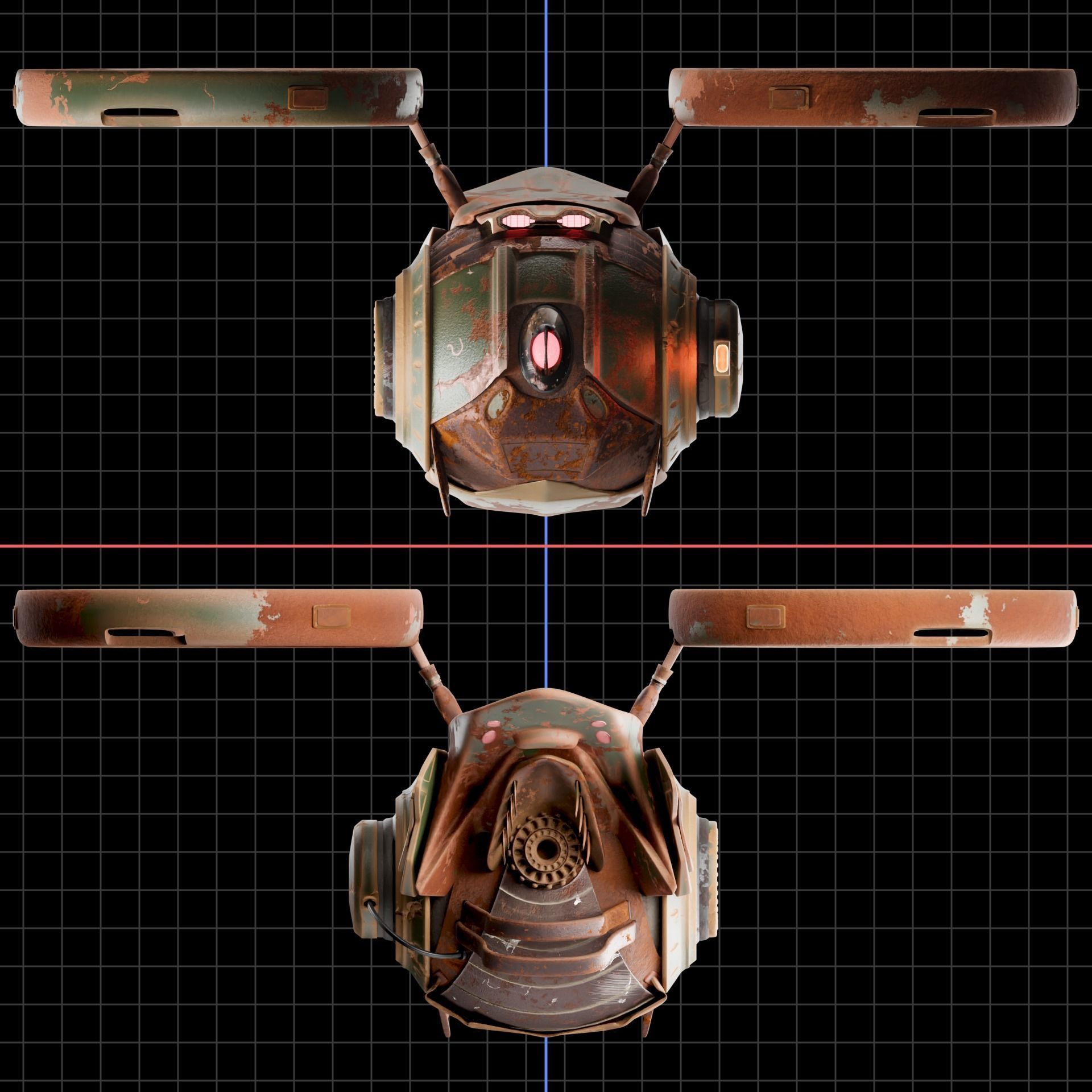 Rigged Scifi drone for Blender 3D model rigged | CGTrader