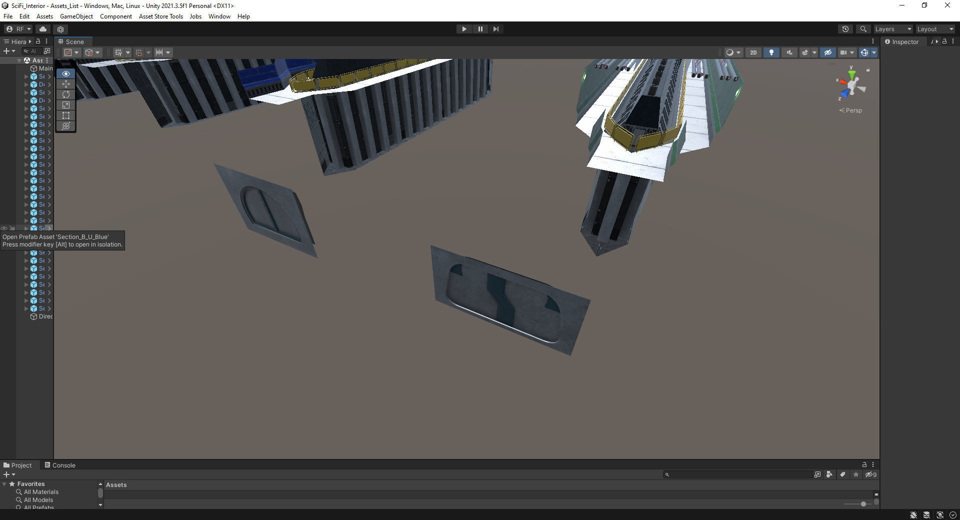 3D model Sci-Fi Modular Halls Interior Enviroments for Unity VR / AR ...