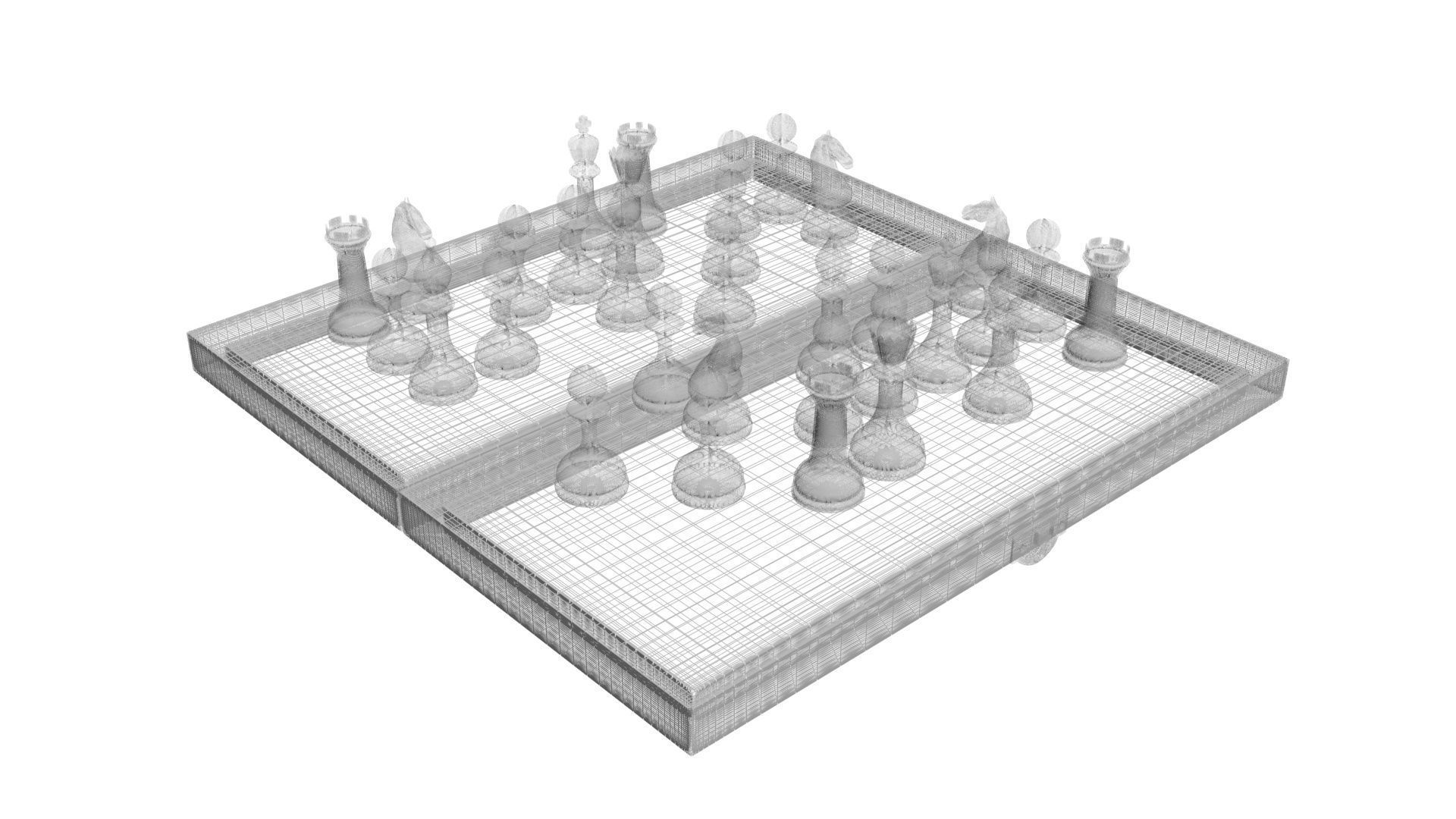 Played Chess On Chess Board 3D model | CGTrader