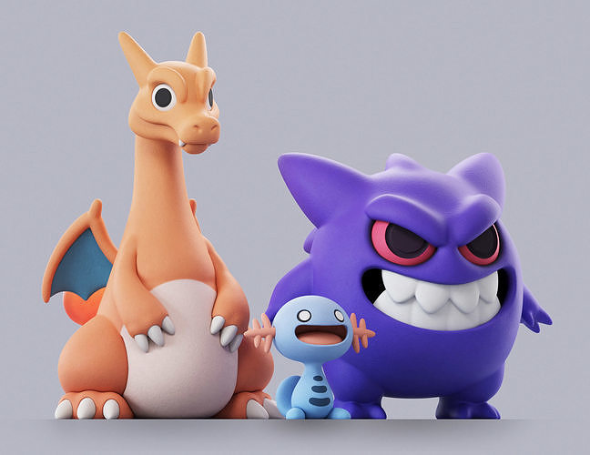 Pokemon - Charizard Gengar Wooper 3D model 3D printable | CGTrader