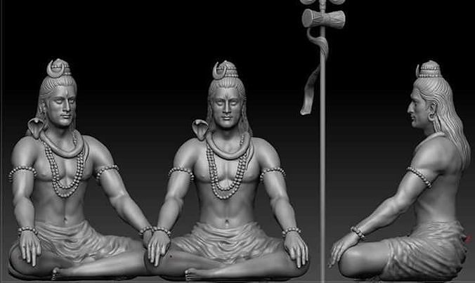 siva shiva locket pendent gold silver idol 3D model 3D printable | CGTrader