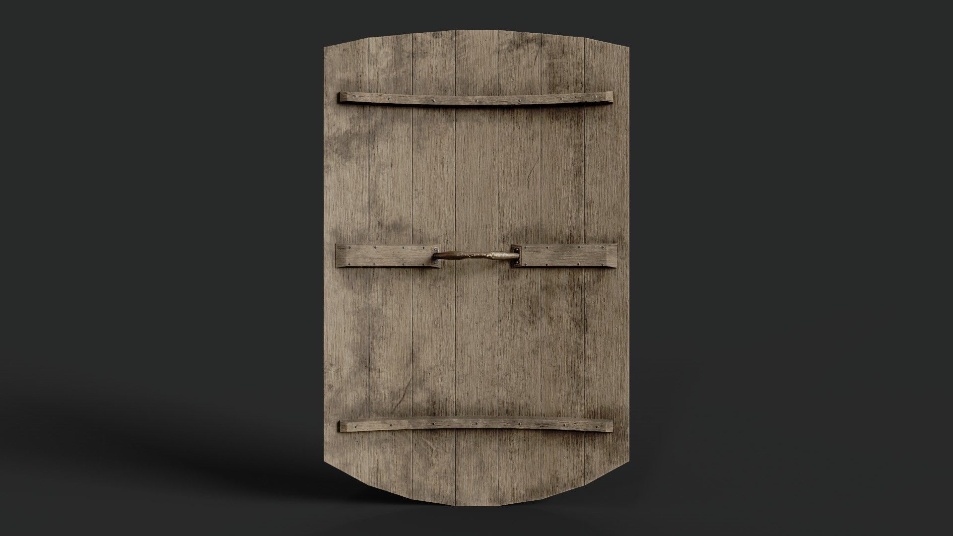 3D model Slavic square wooden shield-painted red with pagan symbol VR ...