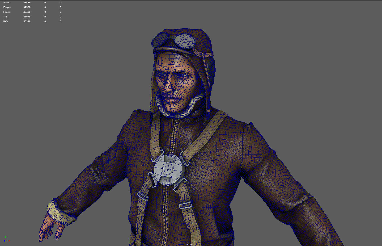3D model WORLD WAR II PILOT VR / AR / low-poly | CGTrader