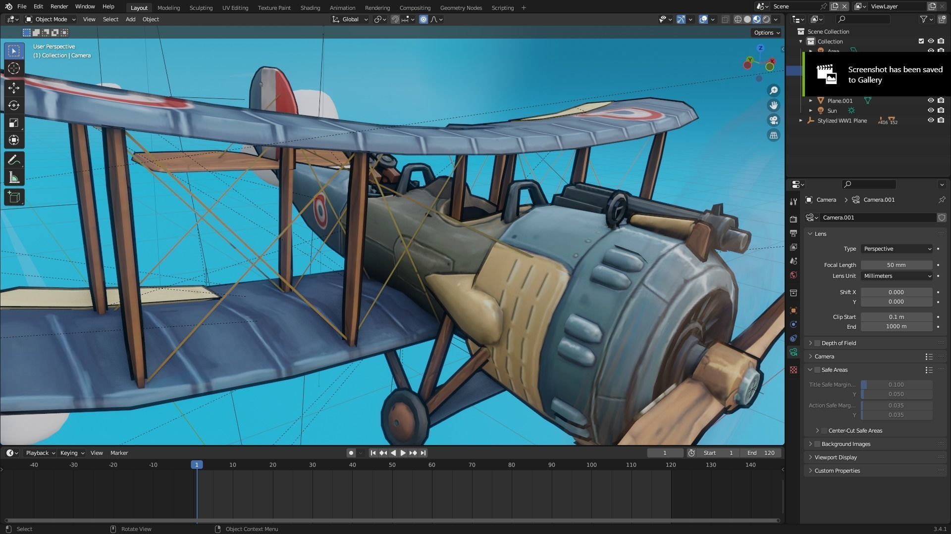 3D model Low Poly Plane Animation VR / AR / low-poly | CGTrader
