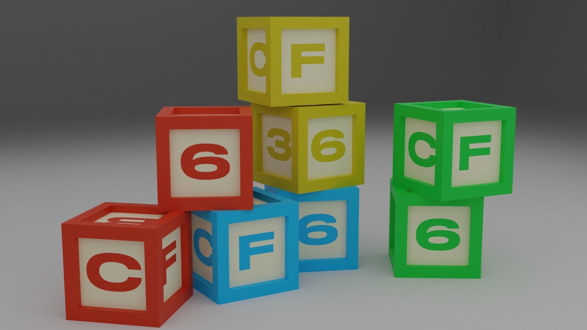3D model Alphabet Number Blocks Game Ready VR / AR / low-poly | CGTrader