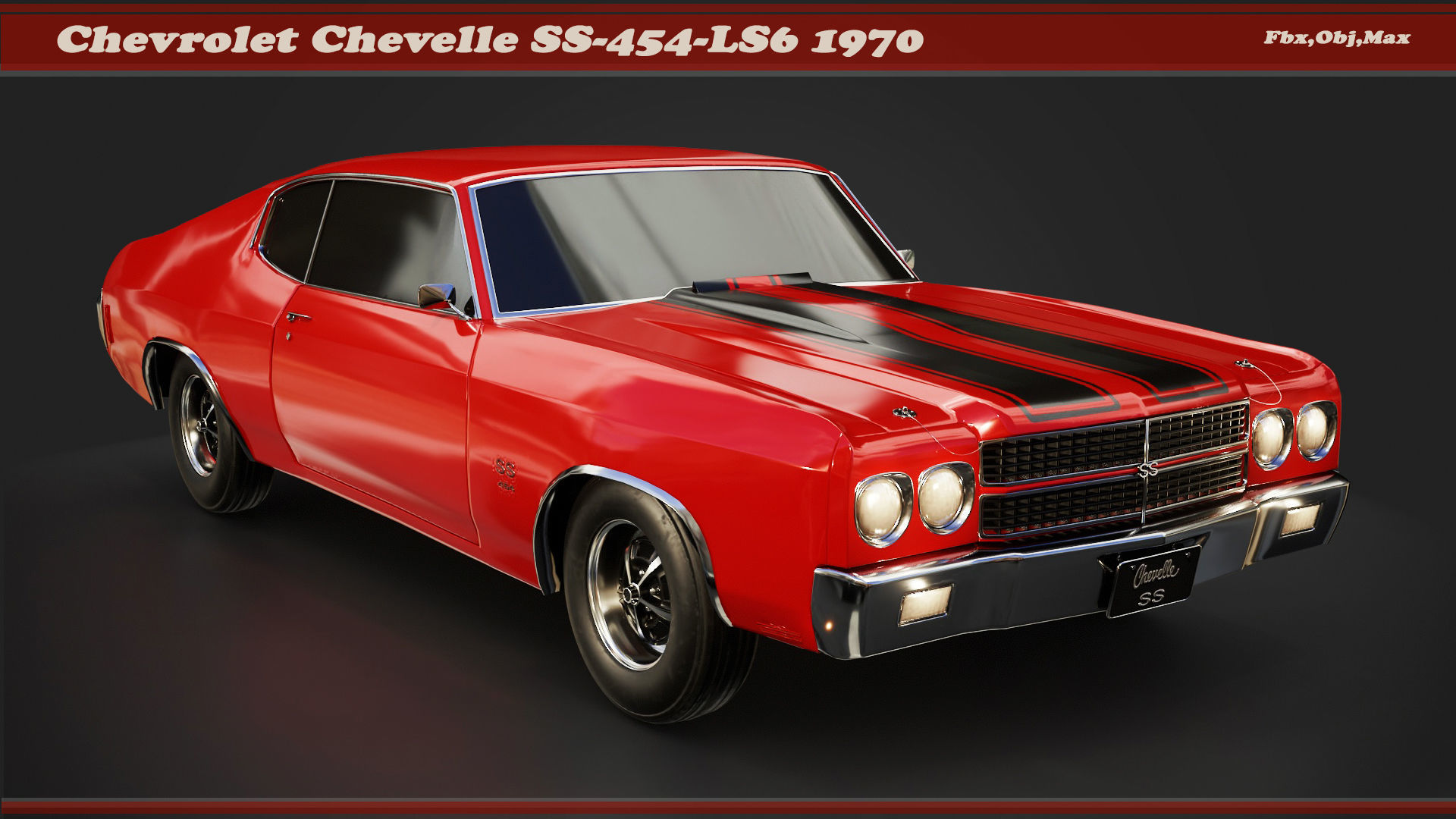3D model Chevrolet Chevelle SS-454 1970 VR / AR / low-poly | CGTrader