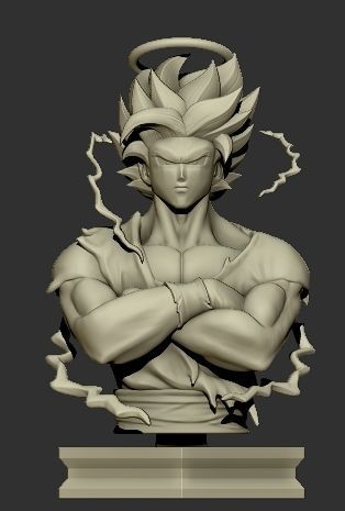 Son Goku Bust 3D model 3D printable | CGTrader