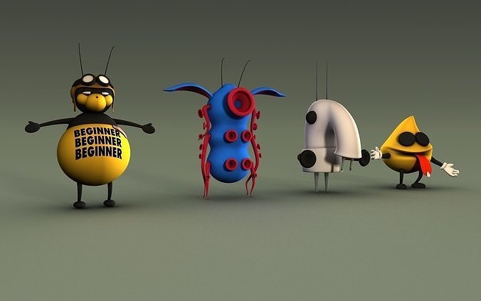 Simple Cartoon Figures 3D model | CGTrader