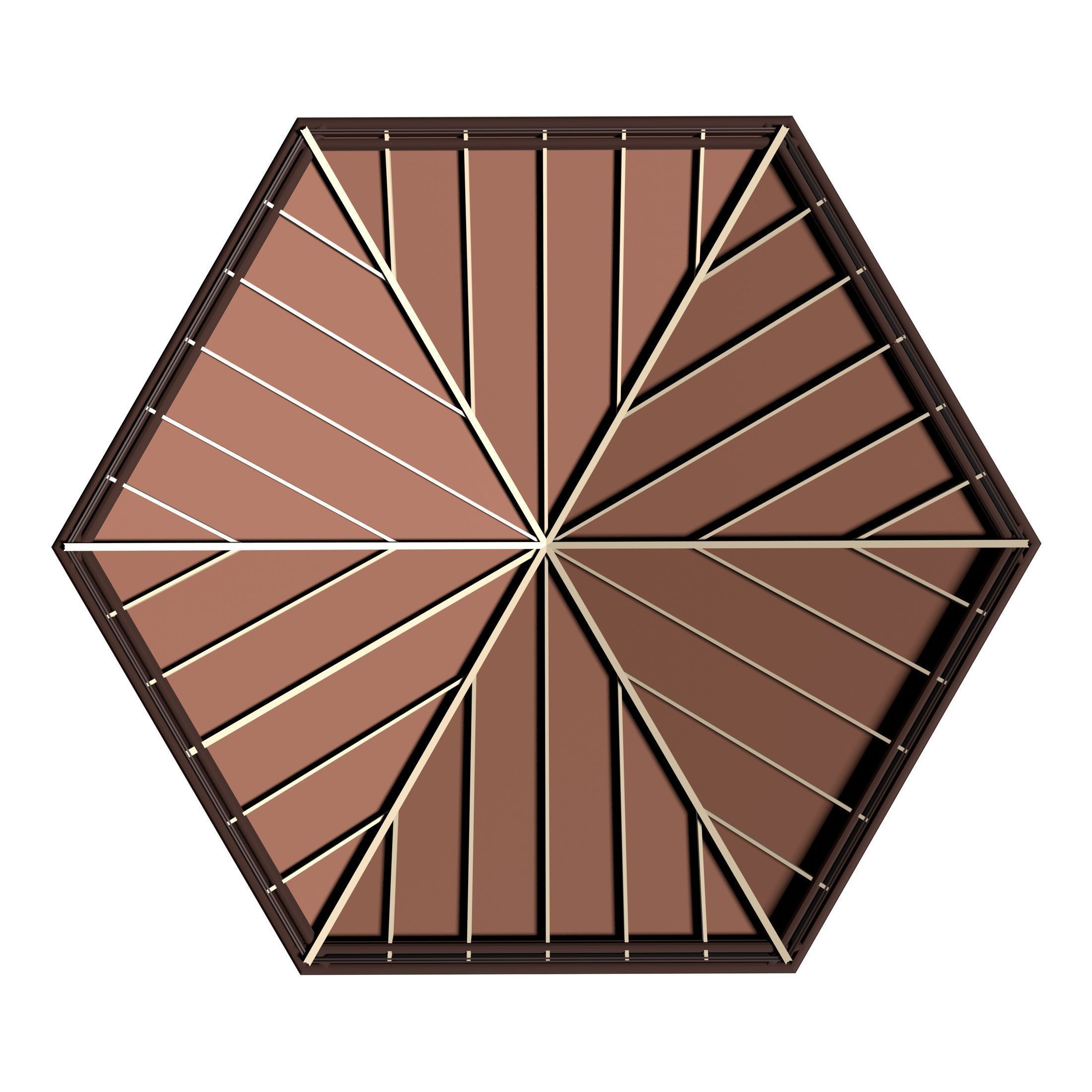 Hexagon roof with clay tile 3D model | CGTrader