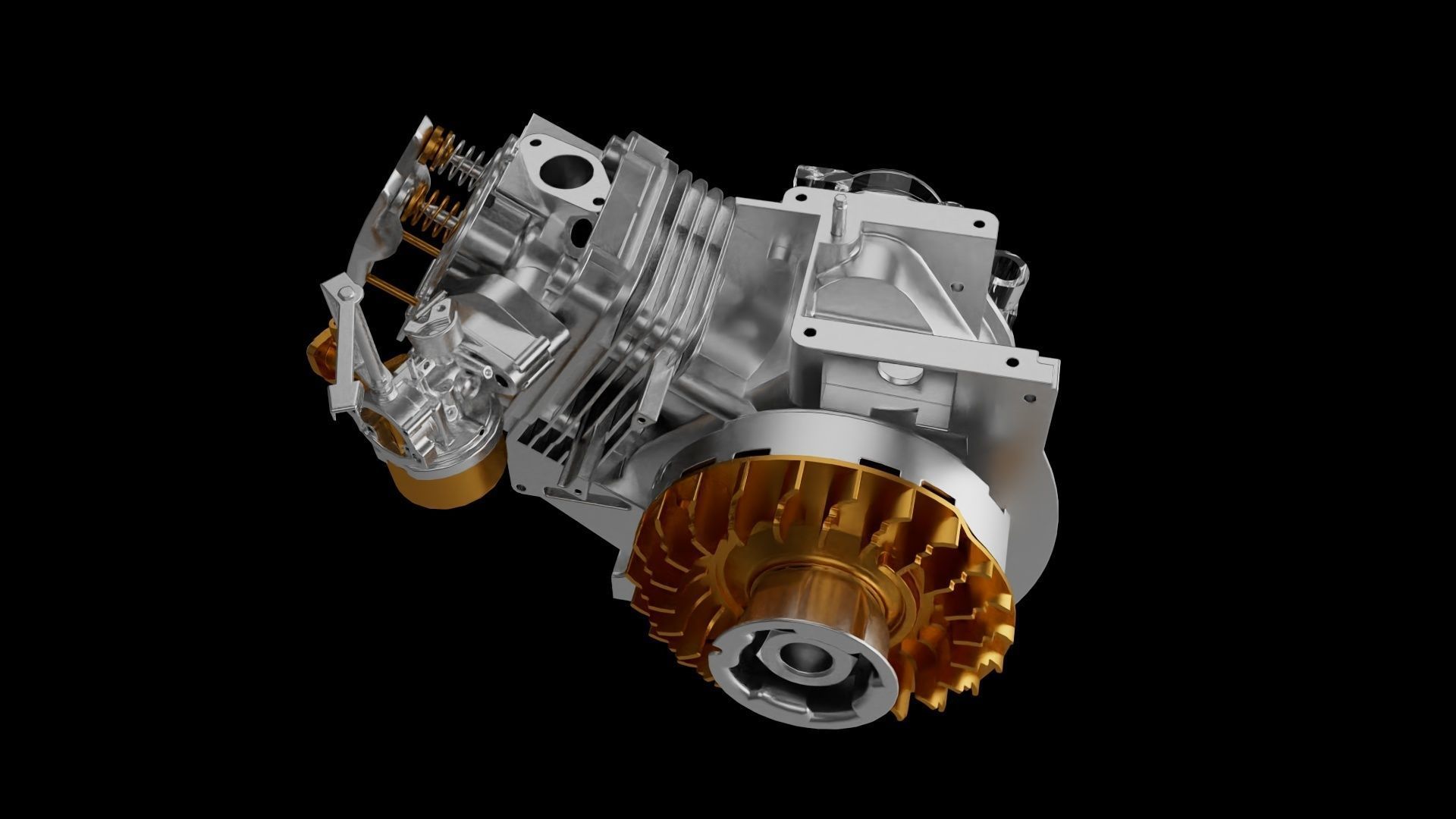 A single-cylinder 4-stroke engine 3D model 3D printable | CGTrader