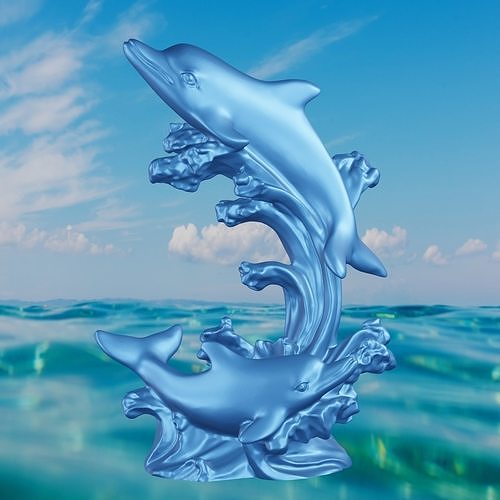 Dolphin wave 3D model 3D printable | CGTrader