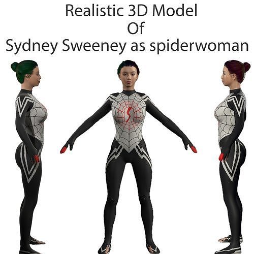 3D model Sydney Sweeney as Spiderwoman VR / AR / low-poly | CGTrader