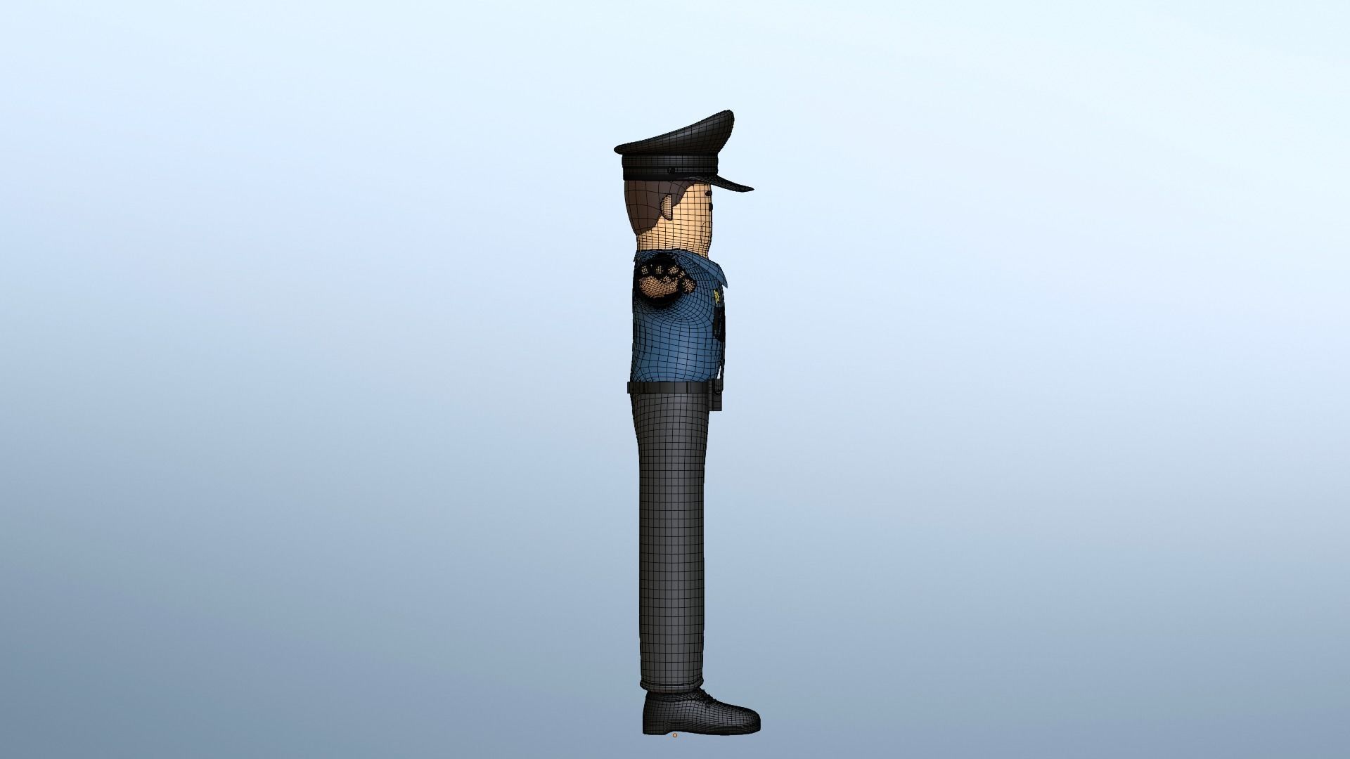 Minimal Cop Cartoon Character 3D model rigged | CGTrader