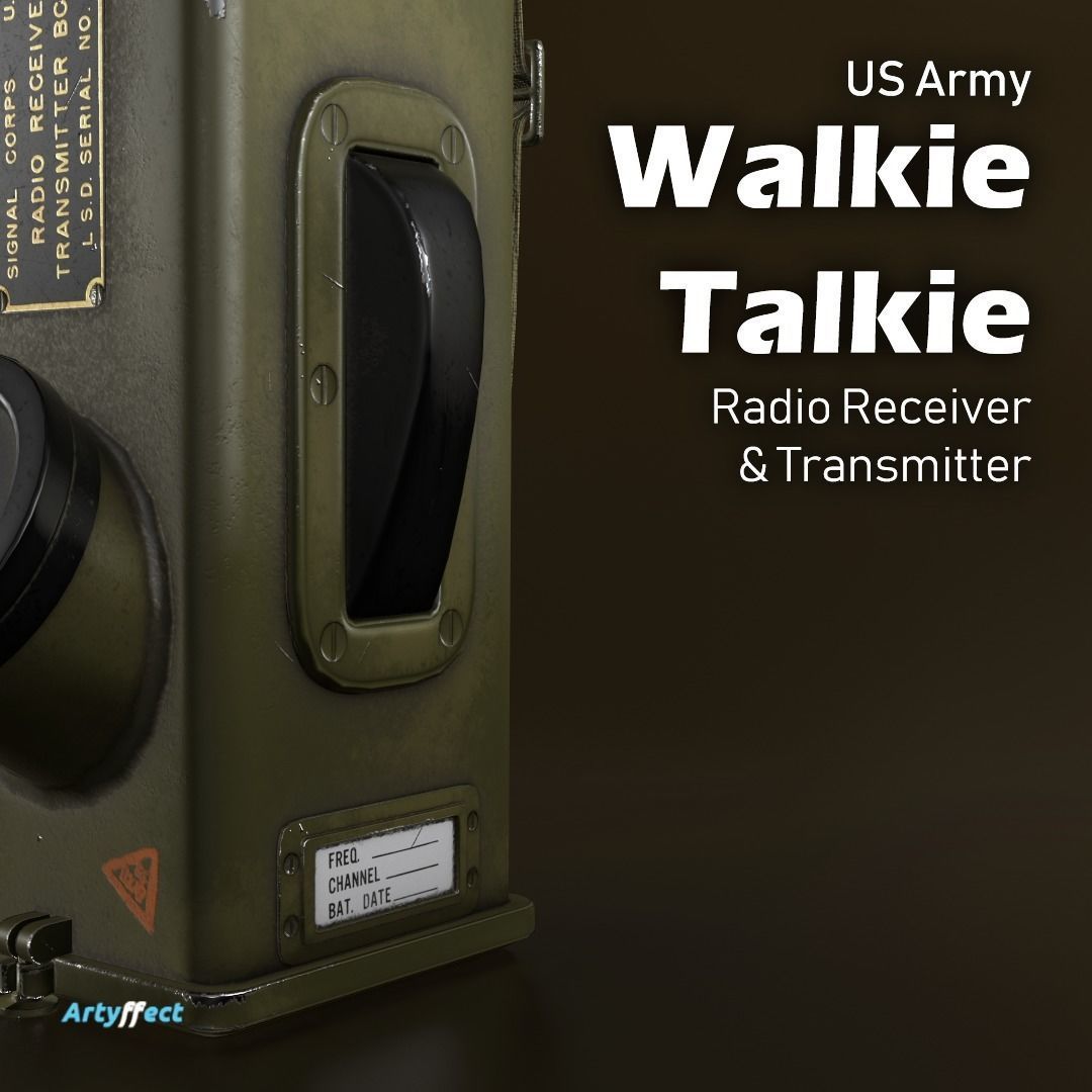 3D model WW2 Army Radio Walkie Talkie Game-ready Textured VR / AR / low ...