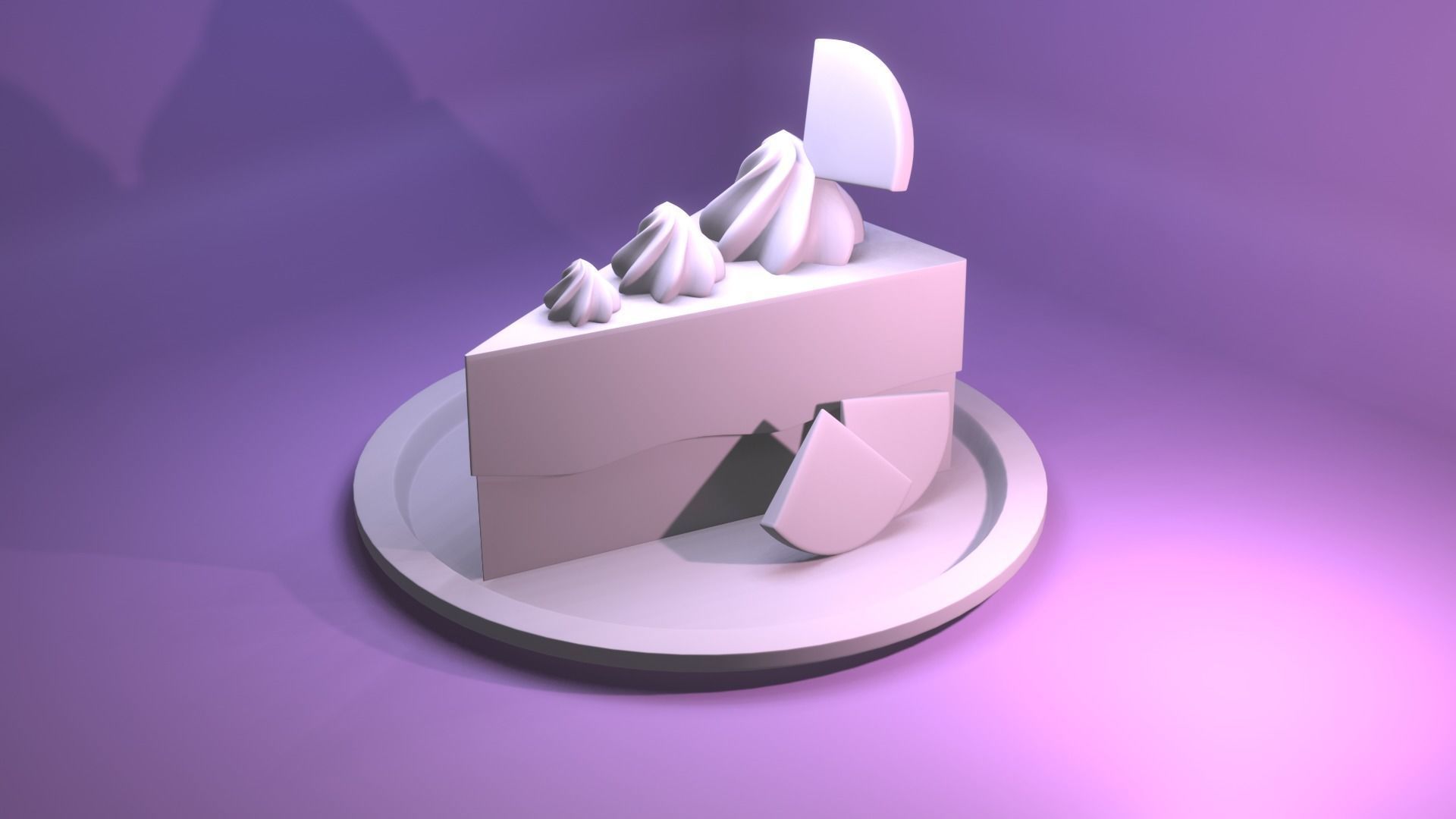 Slice of cake free VR / AR / low-poly 3D model | CGTrader