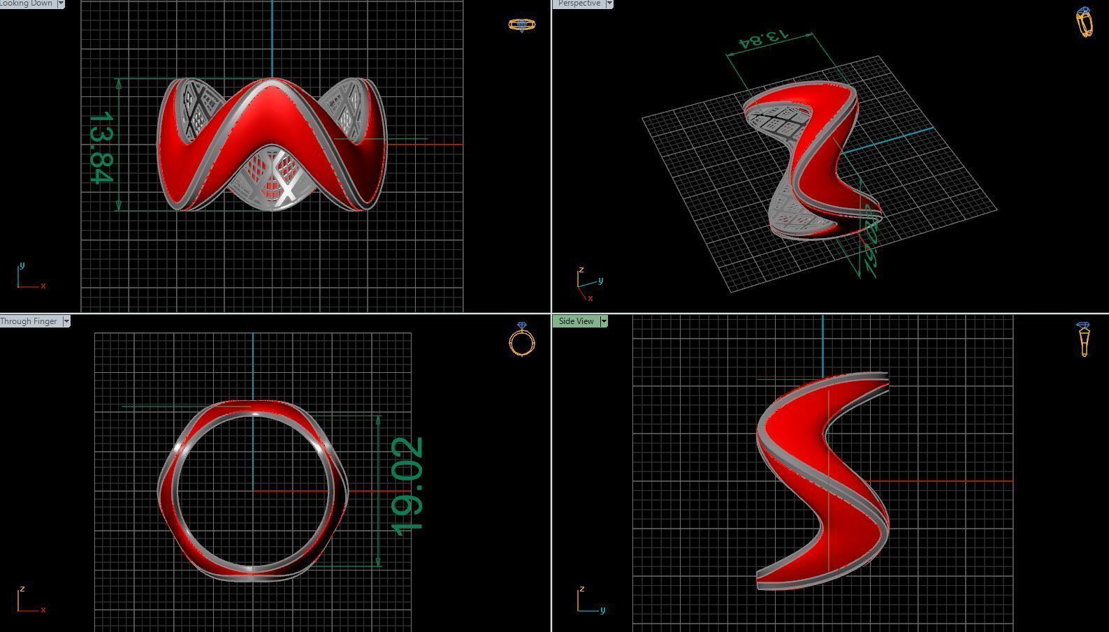 Direct casting mina gold bracelet and ring 3D model animated | CGTrader