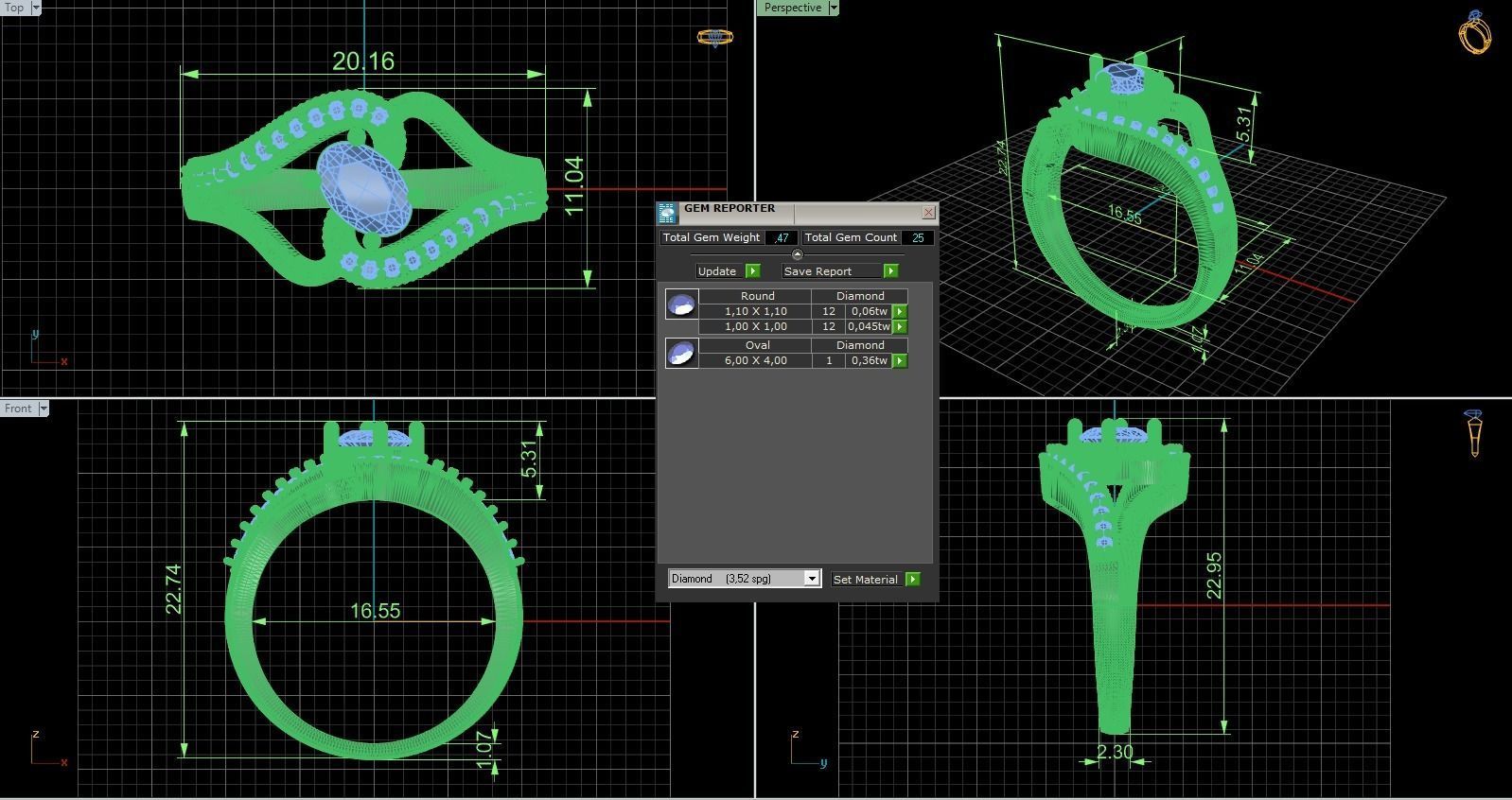 Woman Solitaire Ring 670 3D model 3D printable | CGTrader