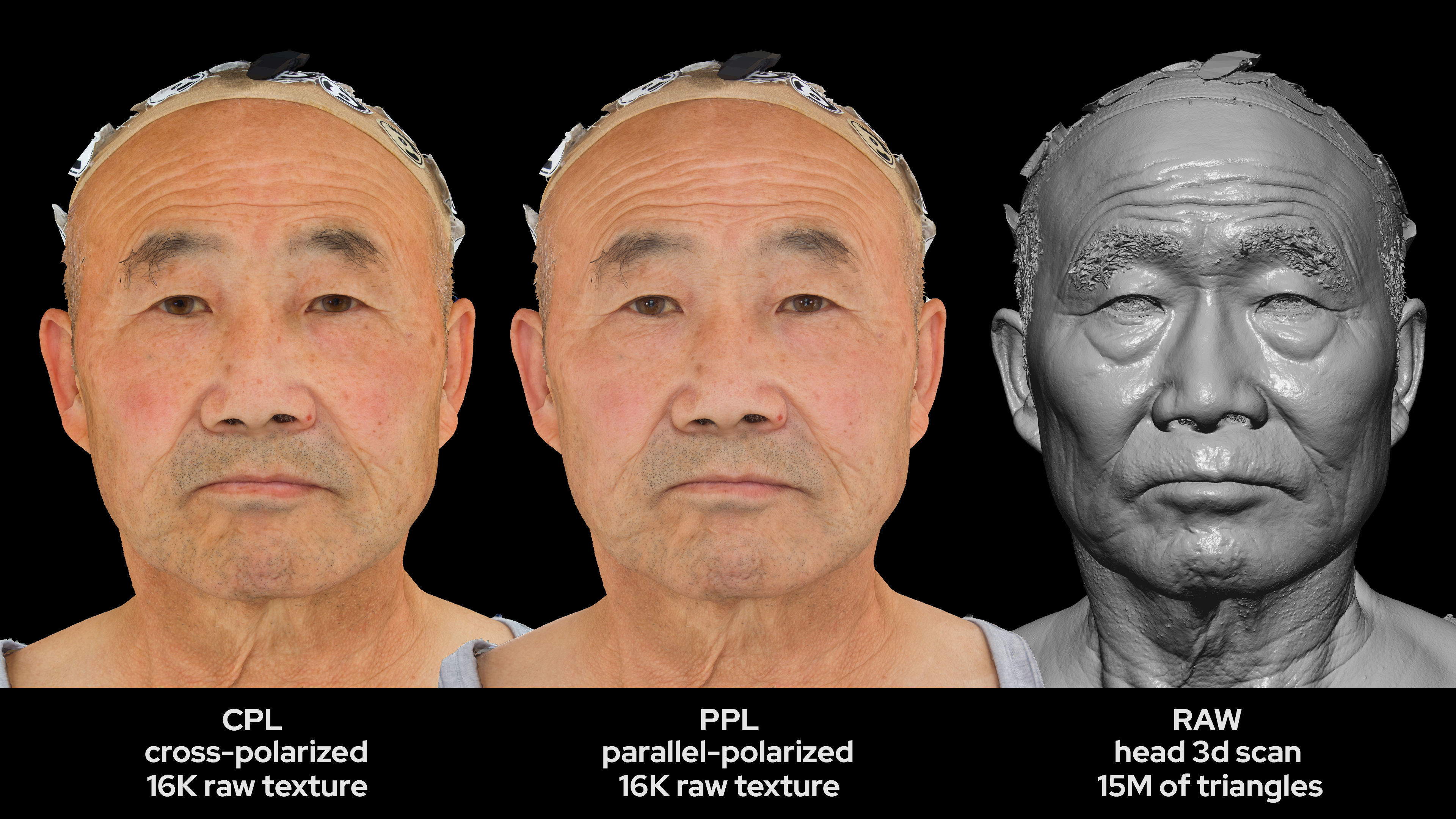 Asian Male 70s head scan 030 3D model | CGTrader