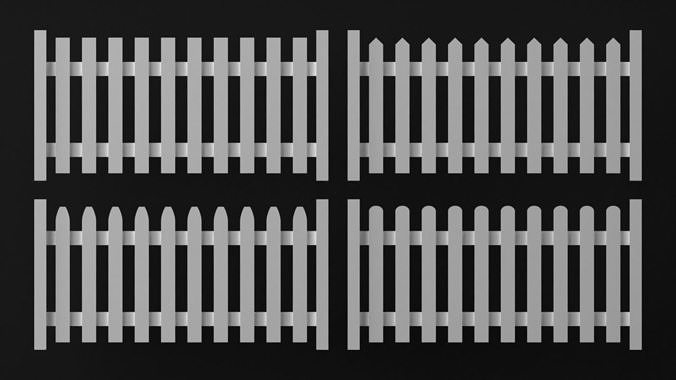 3D model Four low poly fences VR / AR / low-poly | CGTrader